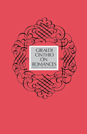 Giraldi Cinthio on Romances - The University Press of Kentucky